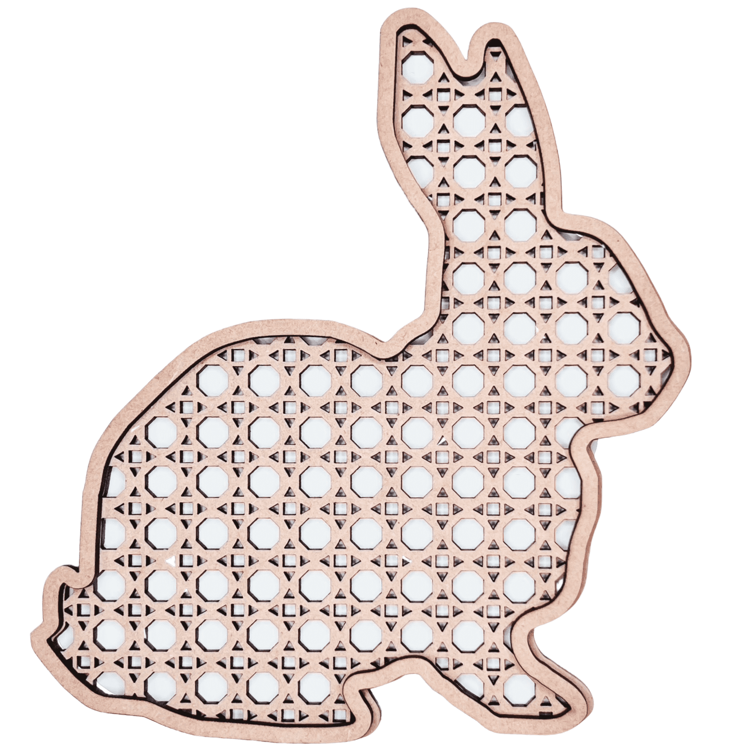 5" Rattan Rabbit | Rattan 2-Layer Bunny | 1/4" Thick MDF Wood Rattan ...