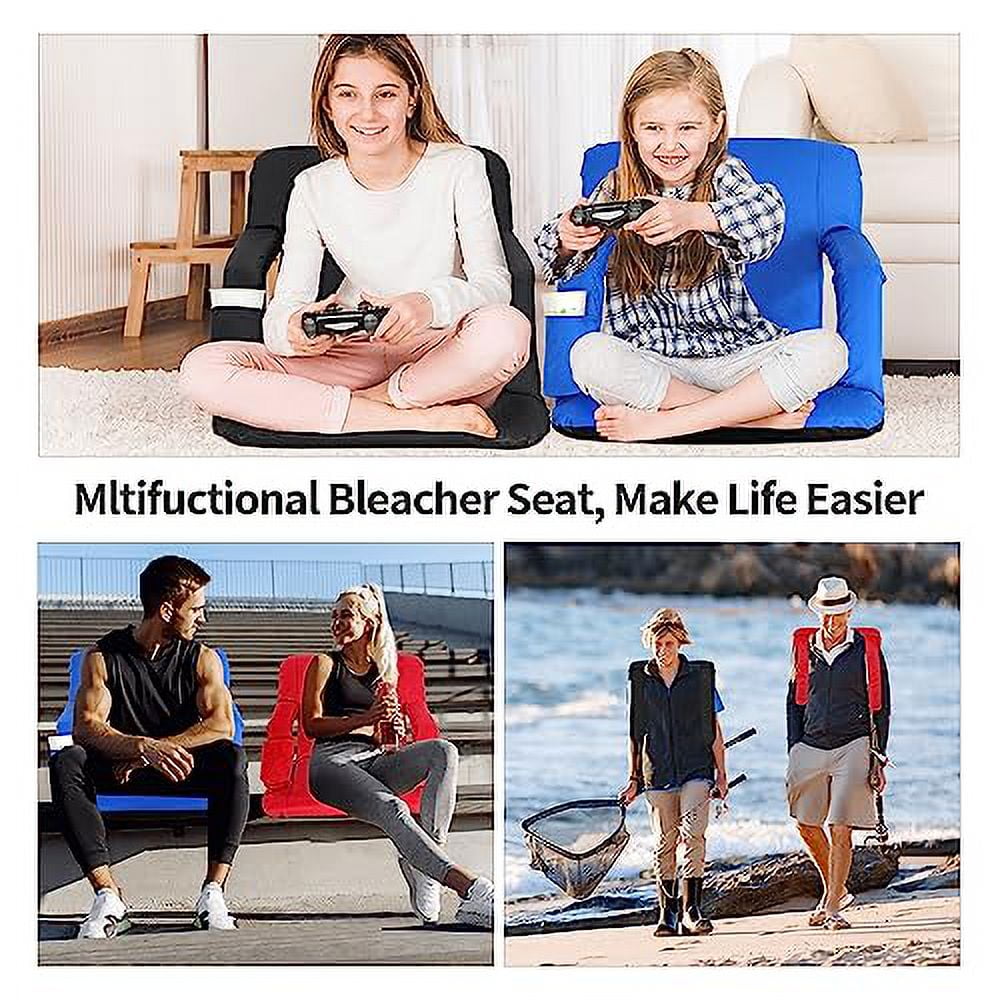 5 Reclining Positions Adjustable Stadium Seat for Bleachers Portable ...