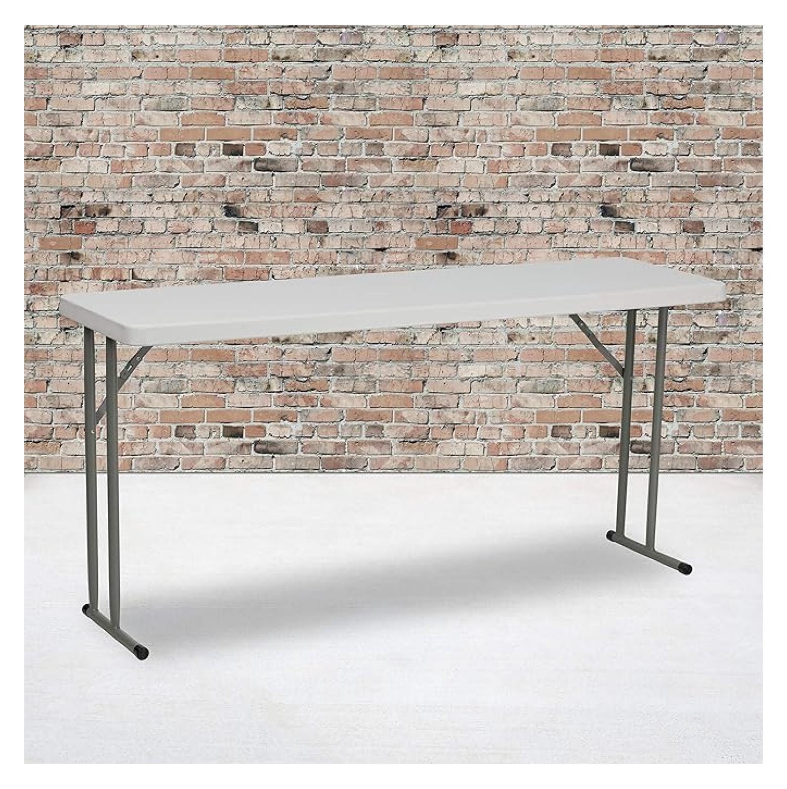 5' Rectangular Plastic Folding Table, Long Plastic Foldable Table for ...
