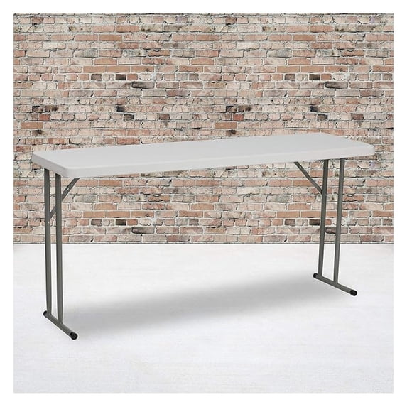 5' Rectangular Plastic Folding Table, Long Plastic Foldable Table for ...