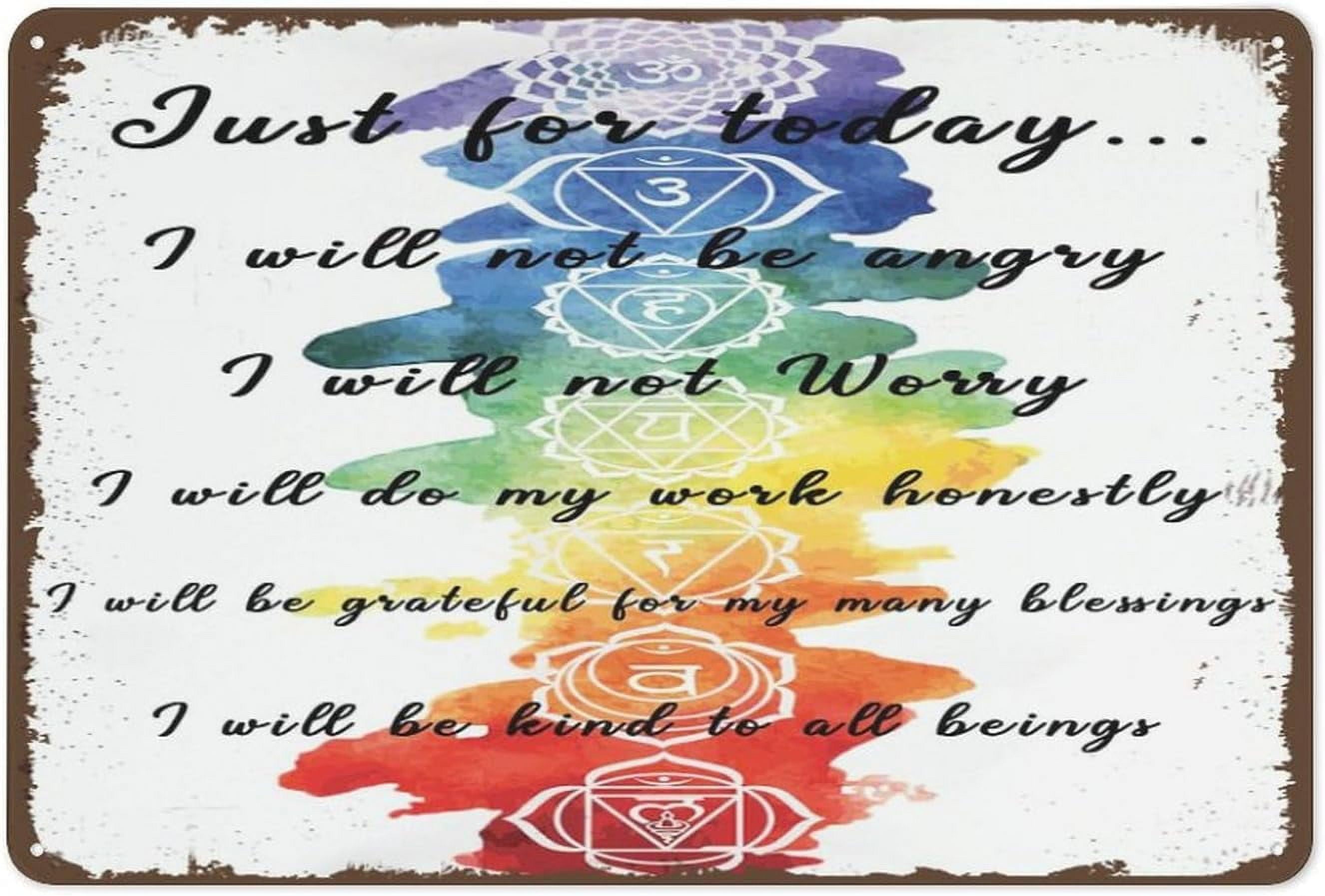 5 Reiki Principles Retro Tin Sign Vintage Art Home Bar Garage Cafe Shop ...