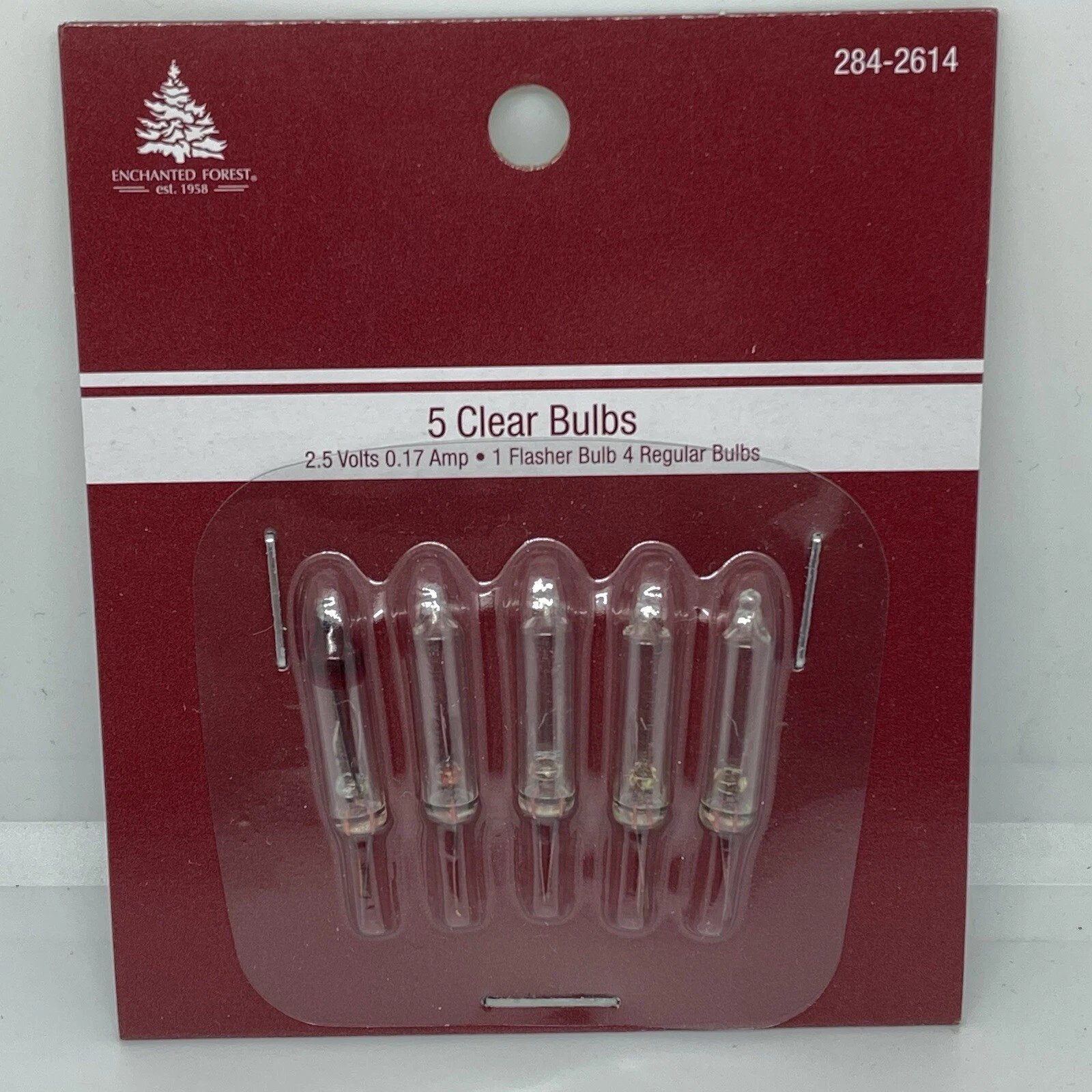 5 Replacement Christmas Light Bulbs Clear 2.5 Volt 0.17 Amp 1 Flasher ...