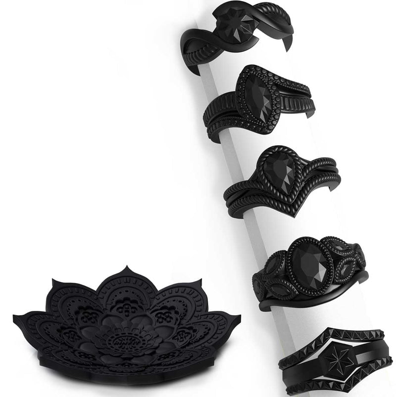 5-Ring Set + Ring Dish - Limited Edition - Black - Walmart.com