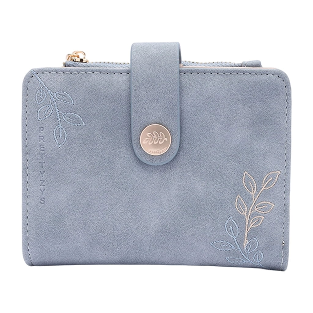 5 Rings PU Binder Wallet with 5 Card Slots Zippered Coin Pocket Cash ...