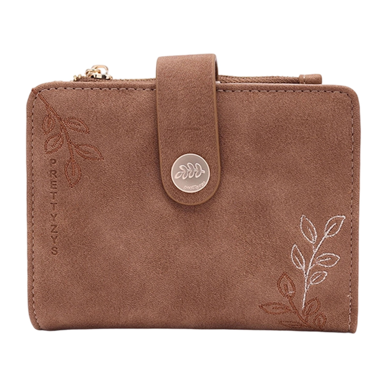 5 Rings PU Leather Binder Notebook with 5 Card Slots Zippered Coin ...