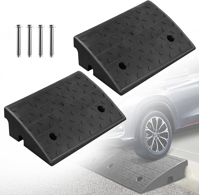5" Rise Curb Car Ramps 2 Pack, Rubber Threshold Ramps for Doorways ...