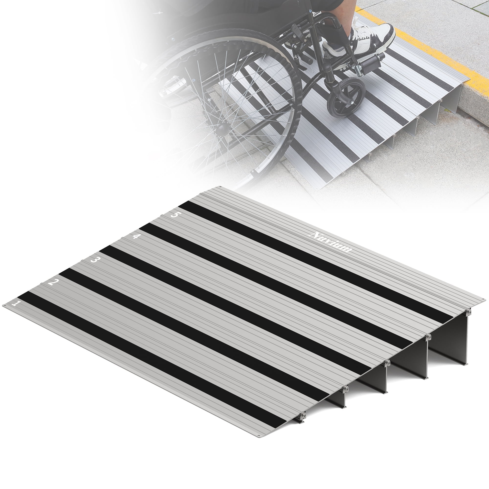 5" Rise Door Threshold Ramp with Updated Fixable Screws, Stable ...