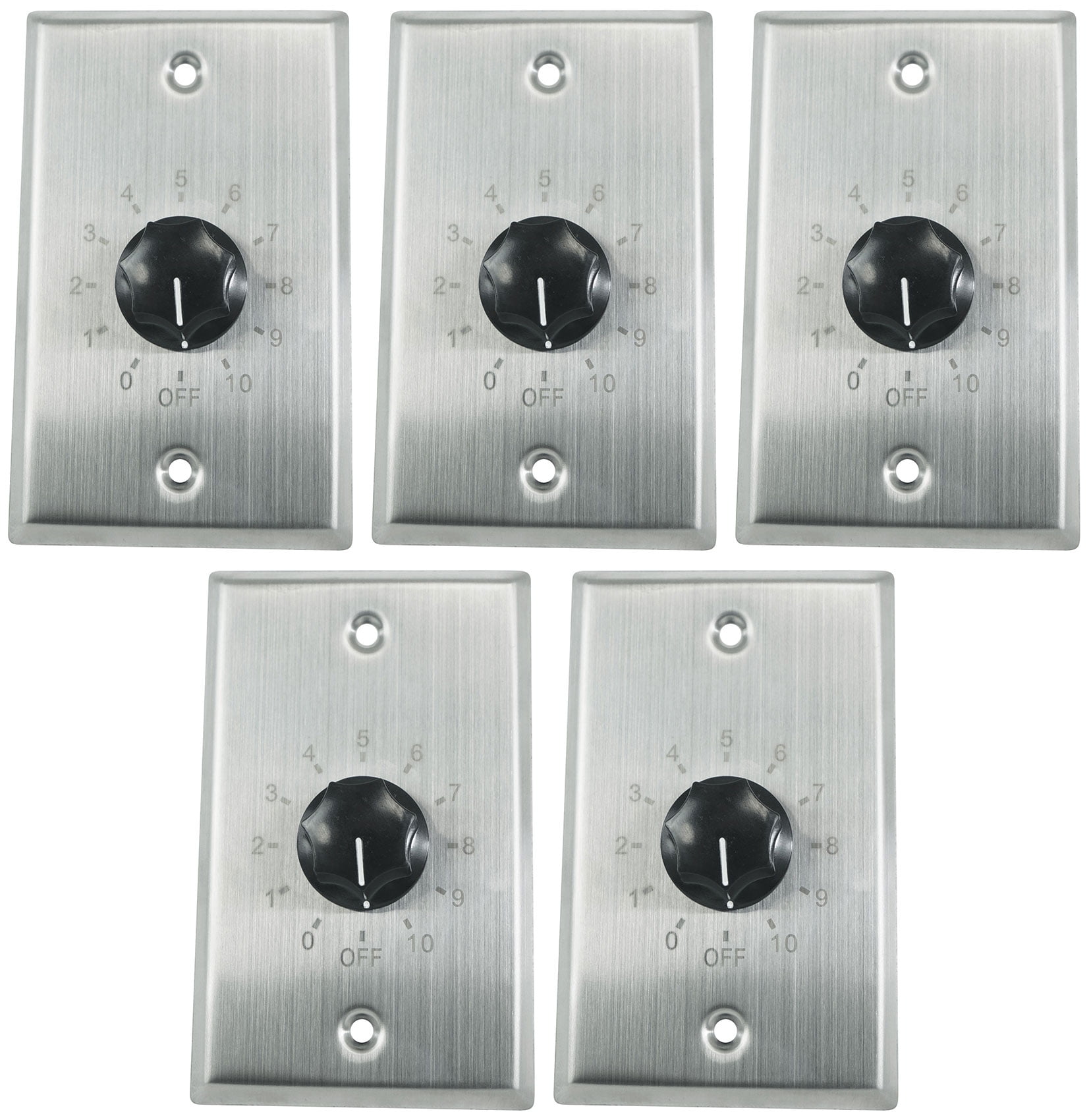 5 Rockville VOL70200 SS 200w 70v Stainless Wall Volume Controls Zone ...