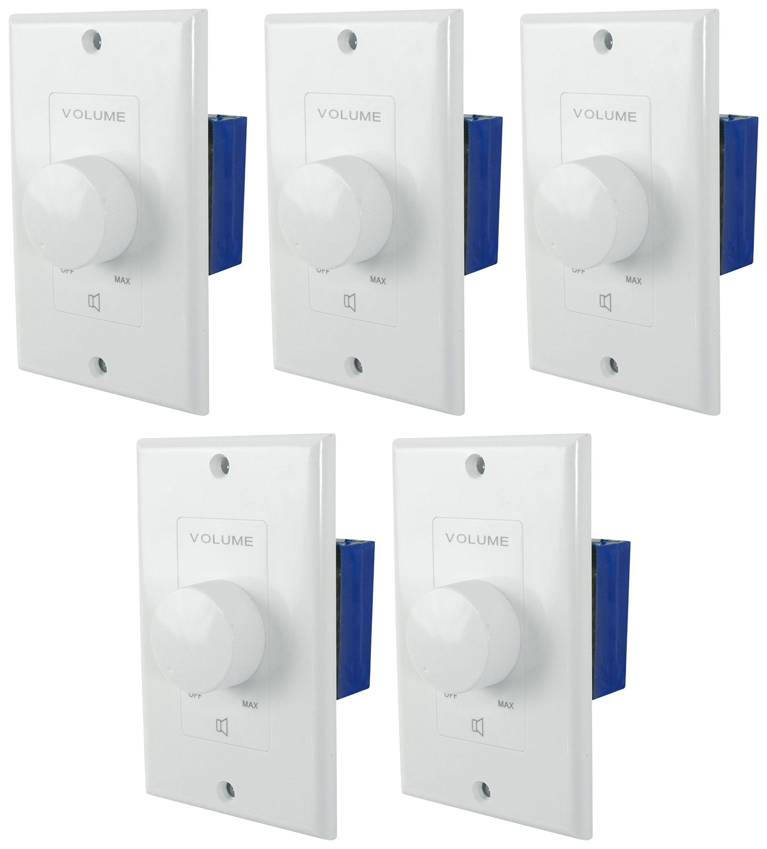 5 Rockville VOL70200 White 200w 70v Wall Volume Controls Zone ...