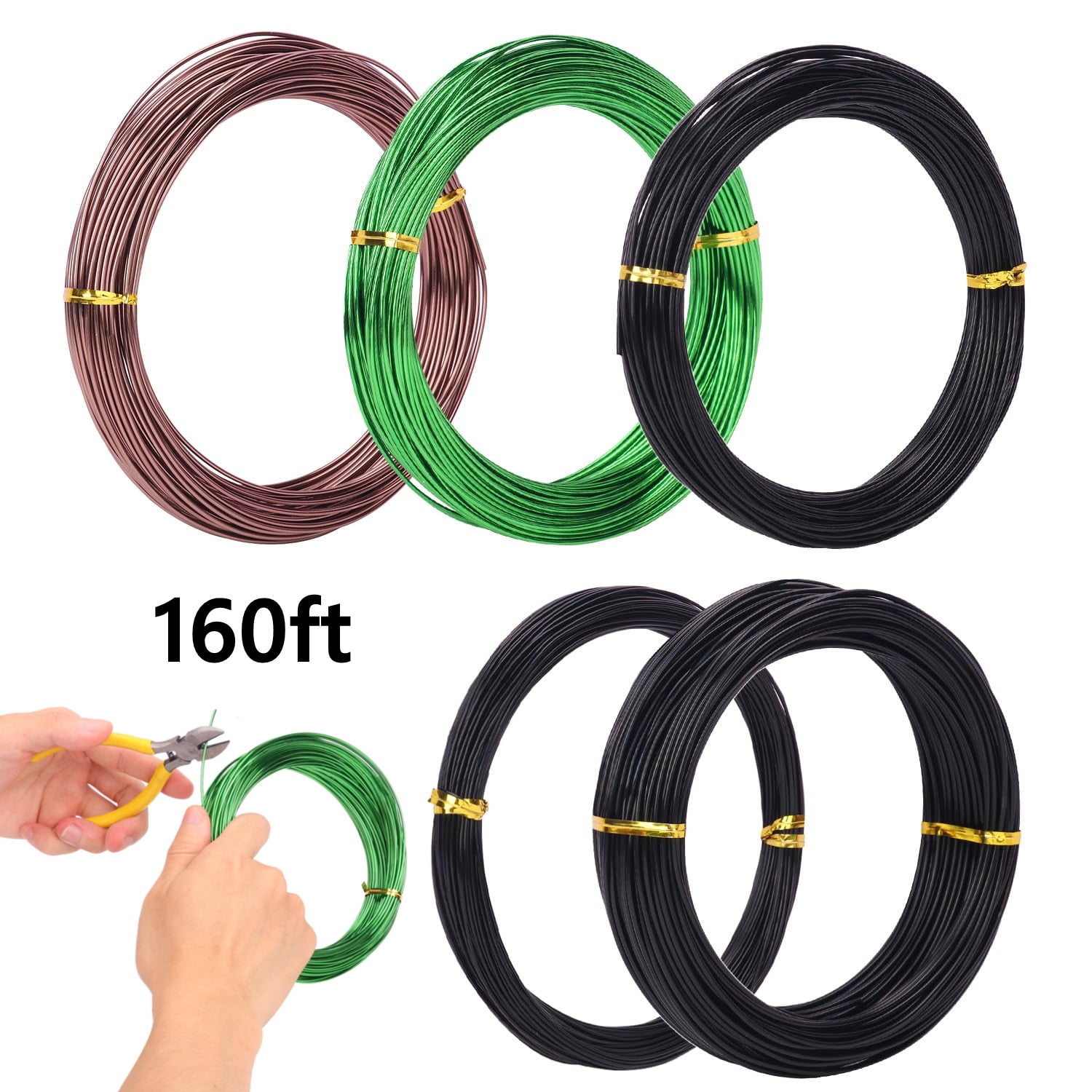 5 Roll Aluminum Bonsai Training Wire Set - 160 Feet Total with ...