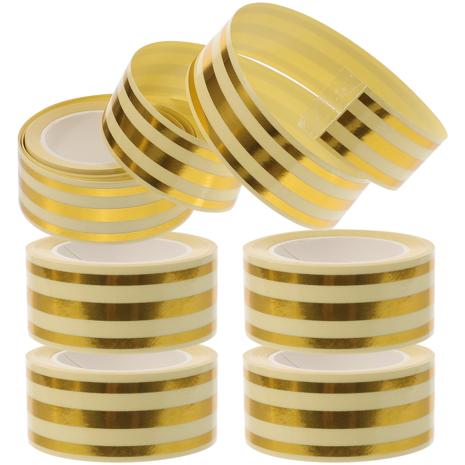 5 Roll Self-adhesive Floor Tiles Tape Sticky Gems Caulk Strip Golden ...