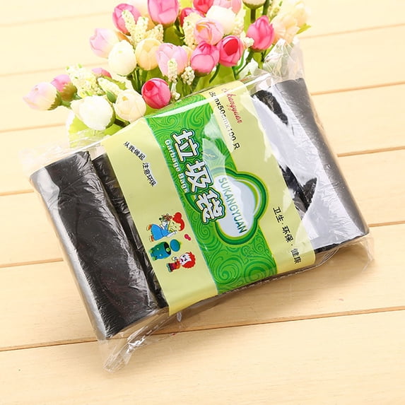 5 Rolls Heavy Duty Black Kitchen Garbage Bags, 30 Gallon Extra Thick ...