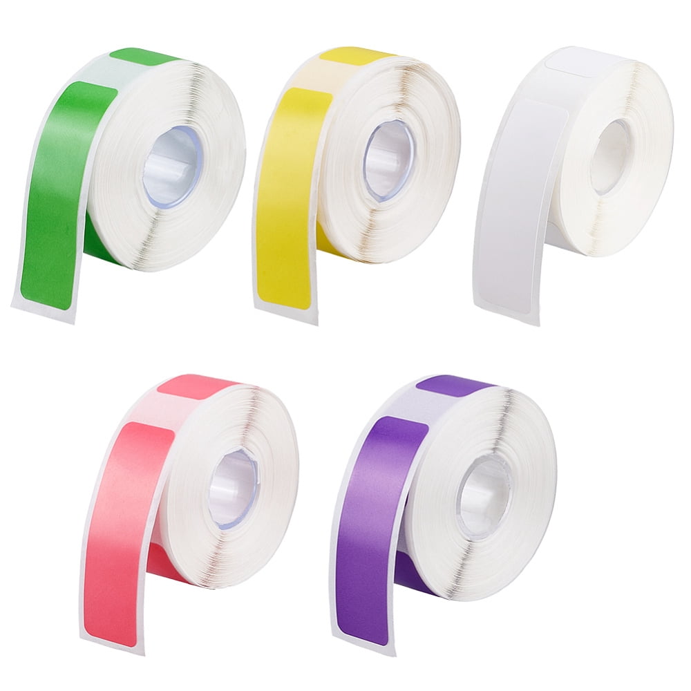 5 Rolls 5 Colors Paper Tag Self Adhesive Stickers Rectangle Mixed Color ...