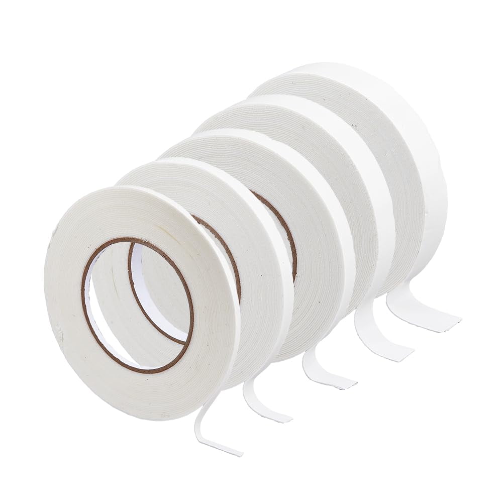 5 Rolls 5 Sizes Double Sided Foam Tapes Sponge Mounting Adhesive Tape ...