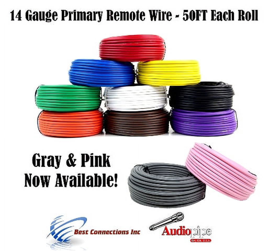 12 Gauge Primary Wire 14 Gauge - YELLOW - 100 Foot Spool Primary Wire ...