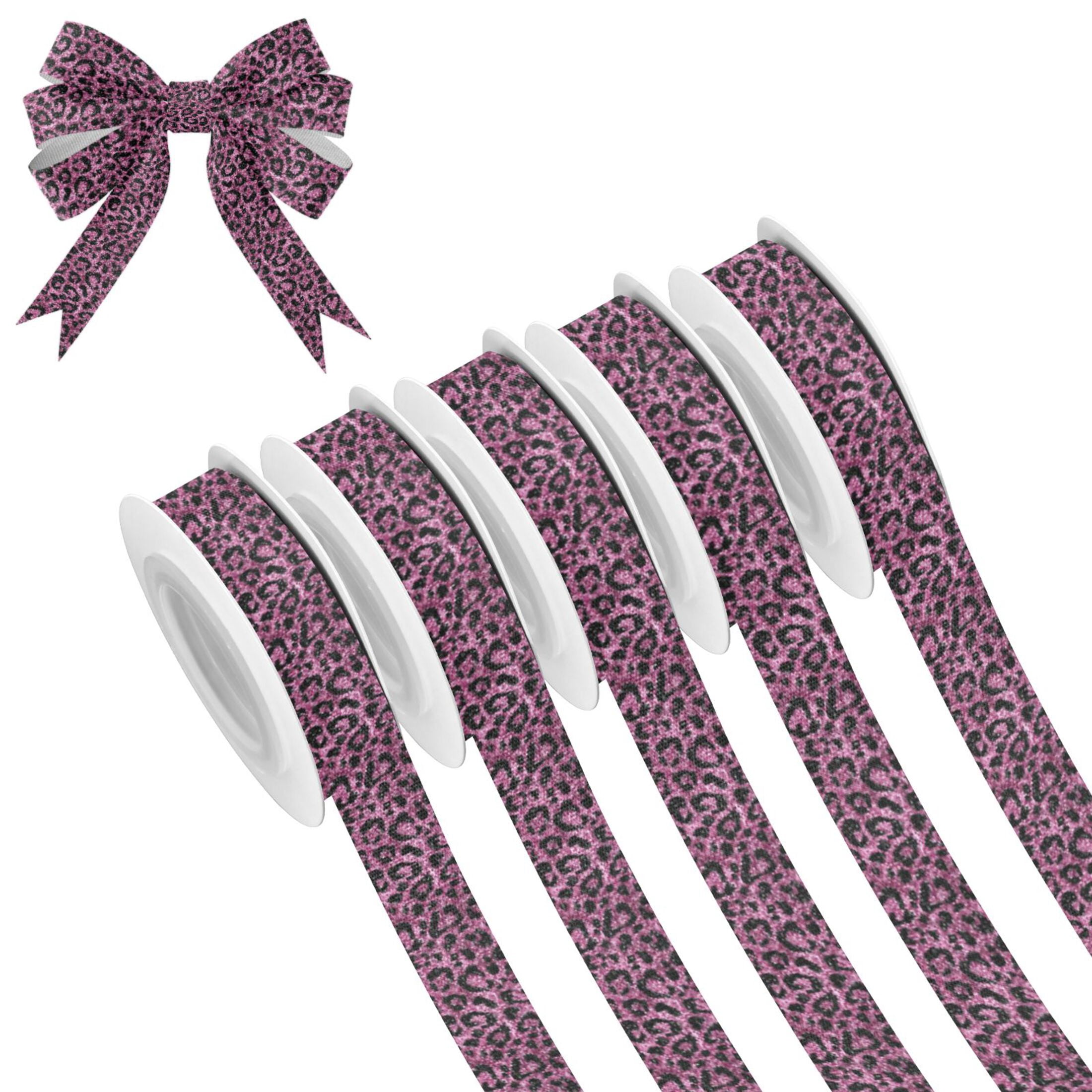 5 Rolls Christmas Ribbon 1.5 inch Wide Decorative Ribbon for Gift ...