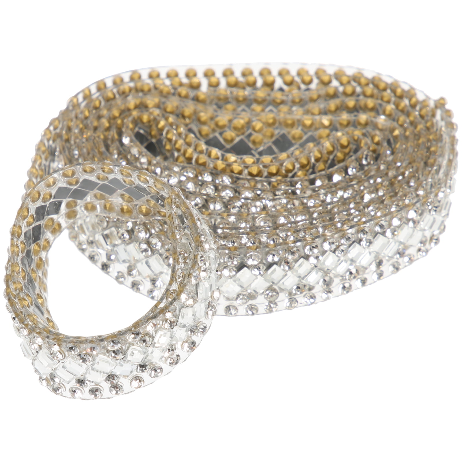 5 Rolls Costume Accessories Rhinestone Chain Adhesive Sequin Crochet ...
