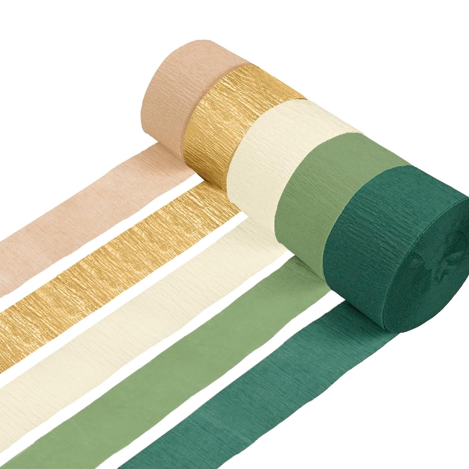 5 Rolls Crepe Paper Streamers, Boriyuan 5 Colors Crepe Paper Craft ...