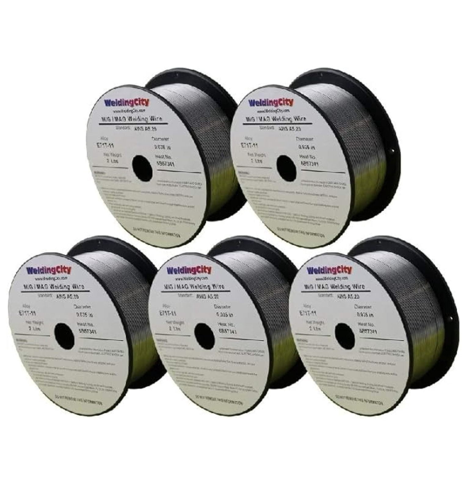 5 Rolls E71T-11 Gasless Flux-Cored Mild Steel MIG Welding Wire 0.030 ...