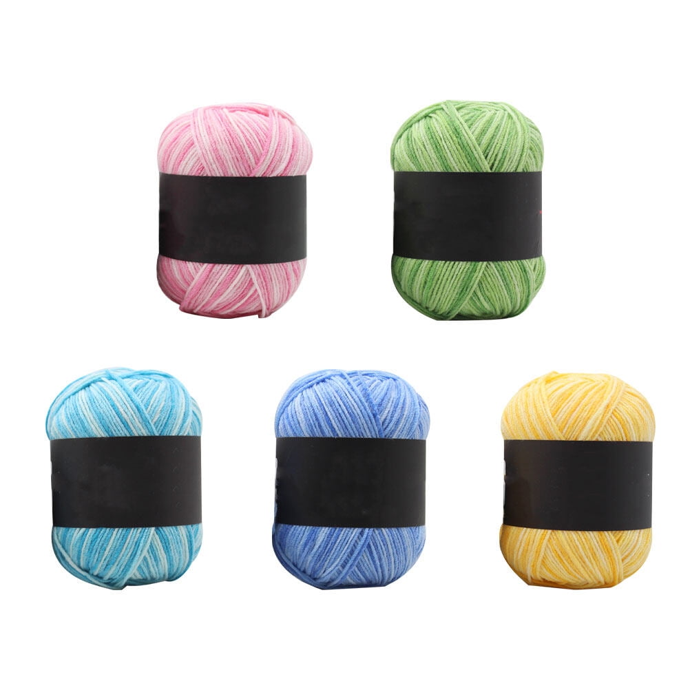 5 Rolls Knitting Mercerized Cotton Yarn Warm Three-ply Baby - Walmart.com