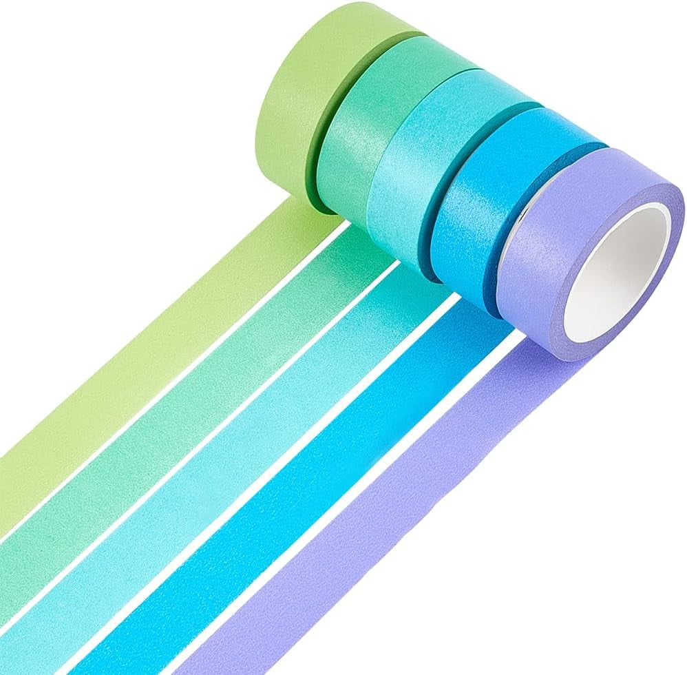 5 Rolls Masking Tape 11yds X 0.6in(55 Total Yards) Paper Colored ...