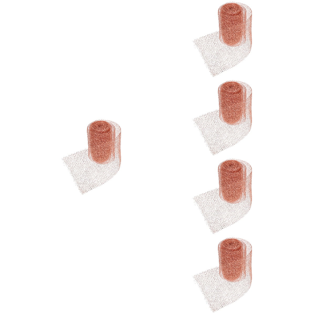 5 Rolls Plate Rack Drainer Dividers Knitted Copper Wire Mesh Snail ...