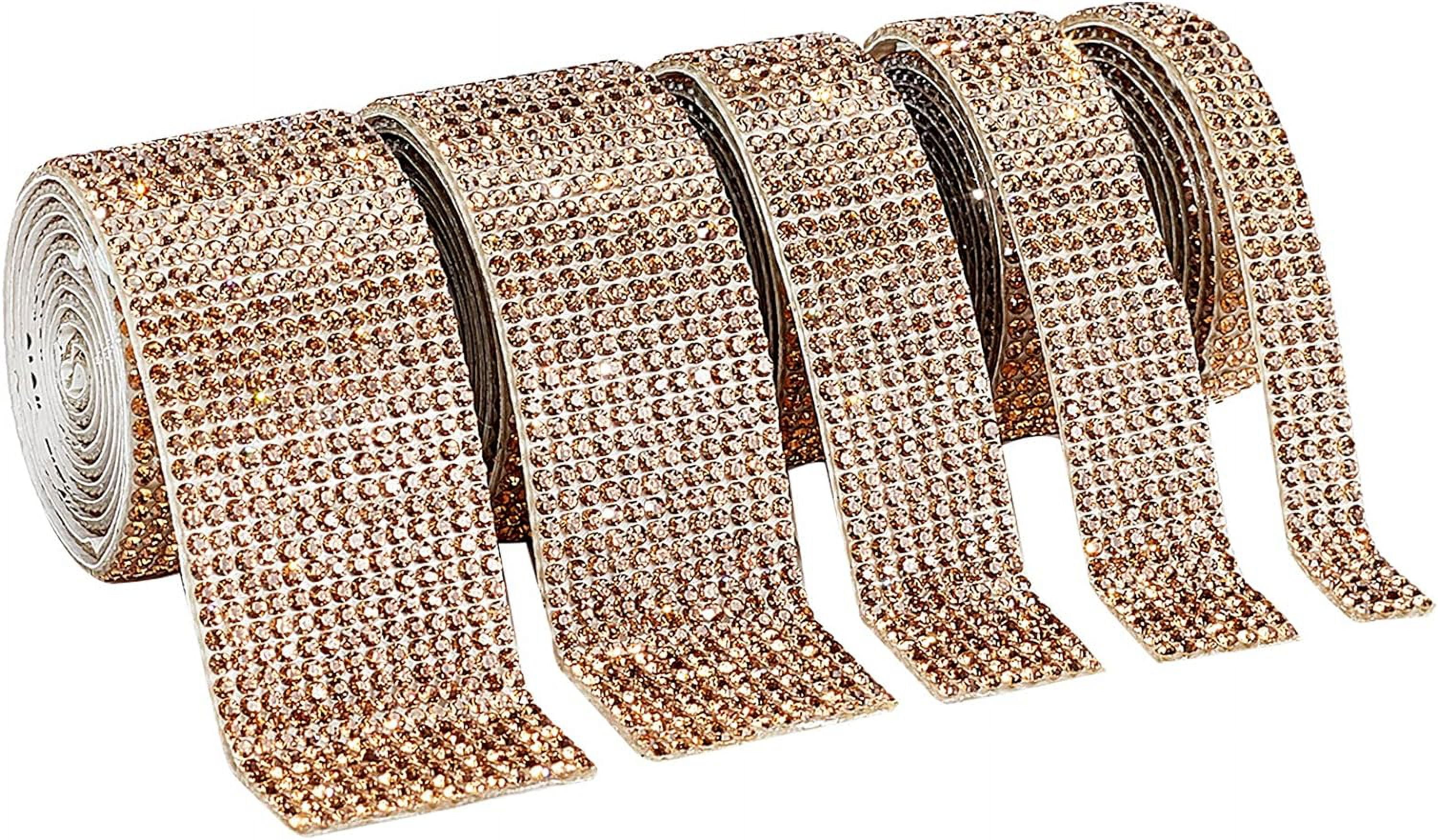 5 Rolls Resin Mesh Rhinestones Trimming Sparkling Diamond Mesh Wrap ...