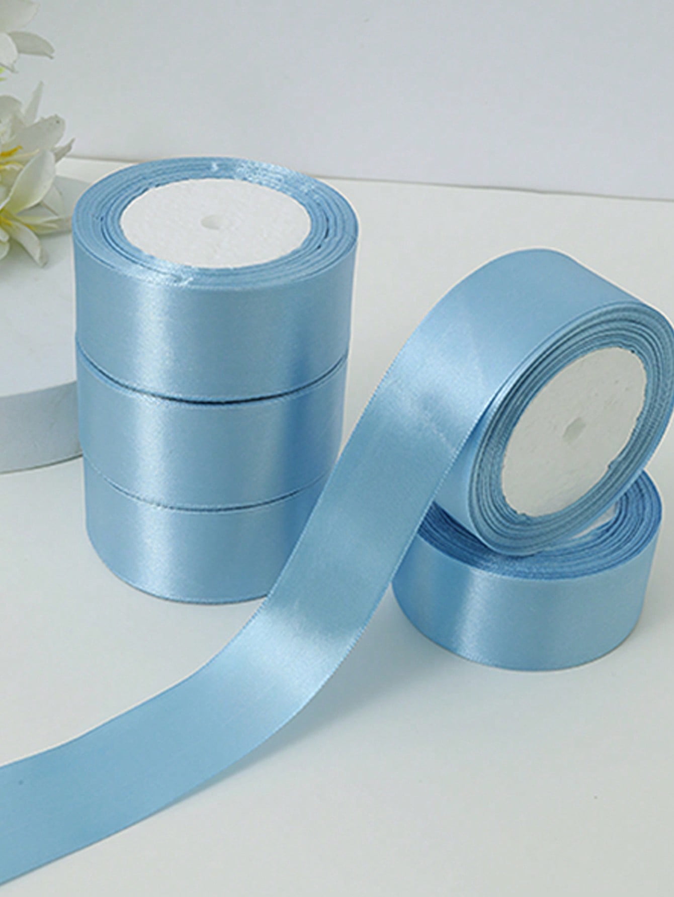 (5 Rolls) Satin Ribbon DIY Rose Flower Craft Materials, Decorative ...