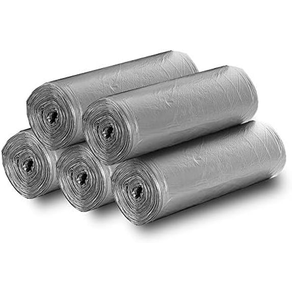 5 Rolls Small Trash Garbage Bags, 4 Gallon Strong Thin Material ...