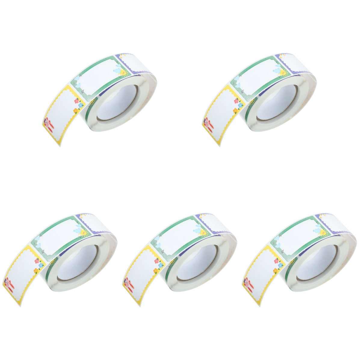 5 Rolls Sticker Colored Stickers Self-adhesive Writable Name Tags ...