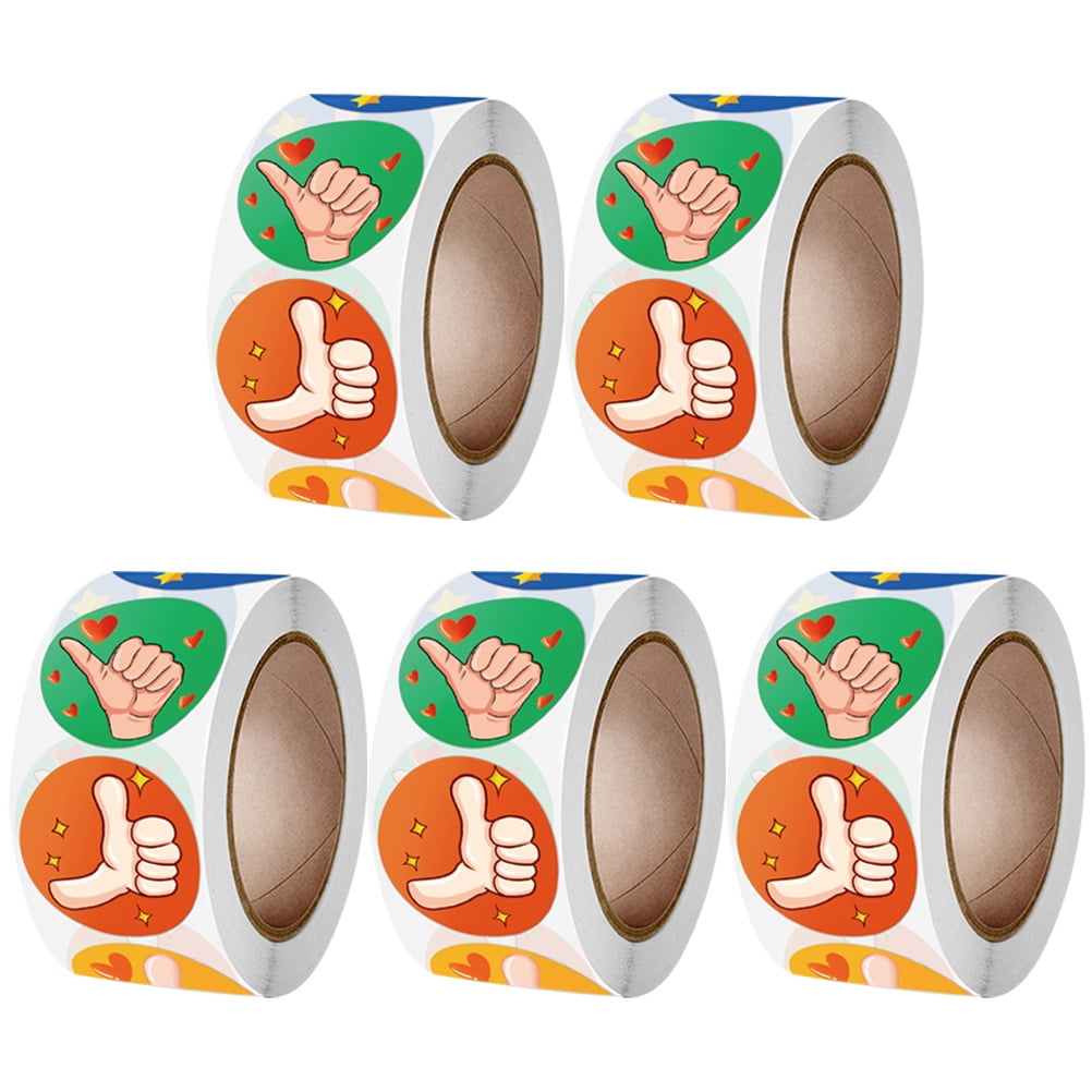 5 Rolls Thumb Up Prizes Sticker Kids Reward Stickers Incentive Stickers ...