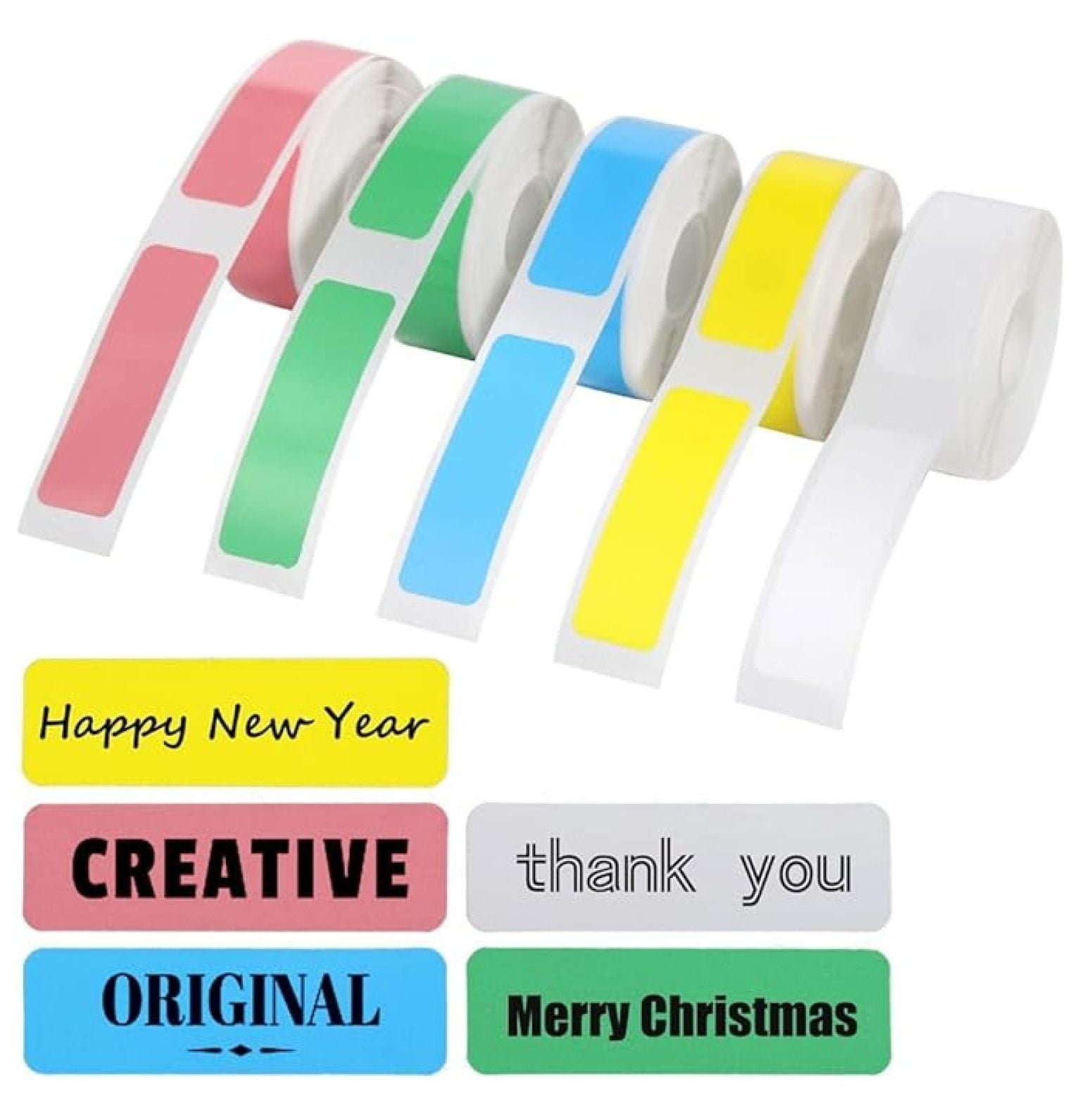 5 Rolls Waterproof Label Maker Tape, Self-Adhesive Thermal Paper for ...