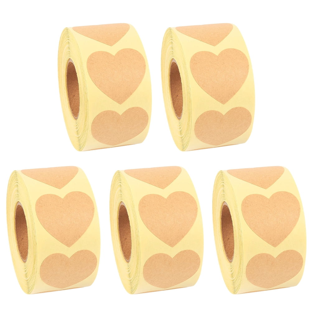 5 Rolls of DIY Kraft Paper Stickers DIY Kraft Gift Sticker Packing ...