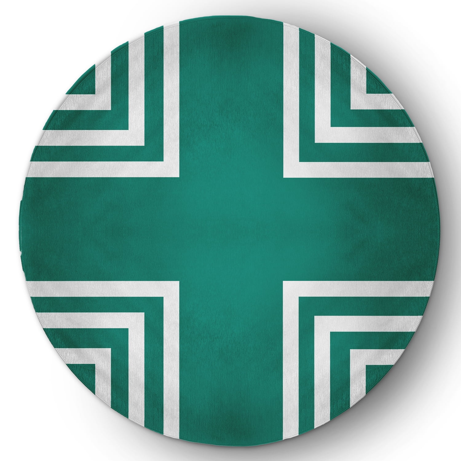 5' Round Simply Daisy Corner Stripes Modern & Contemporary Chenille ...