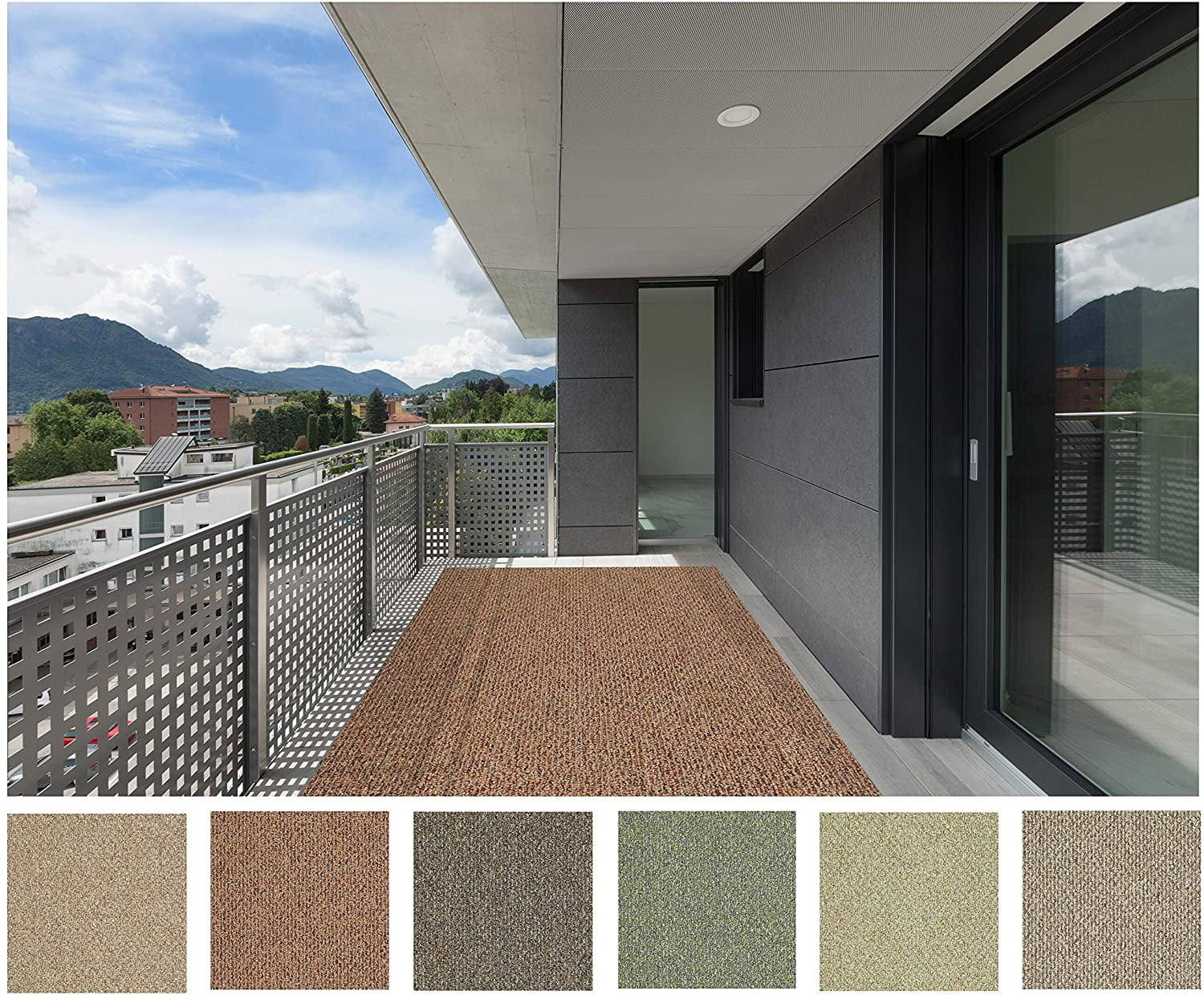 5' Round Sundown - Indoor Outdoor Area Rug Carpet Runners with a ...