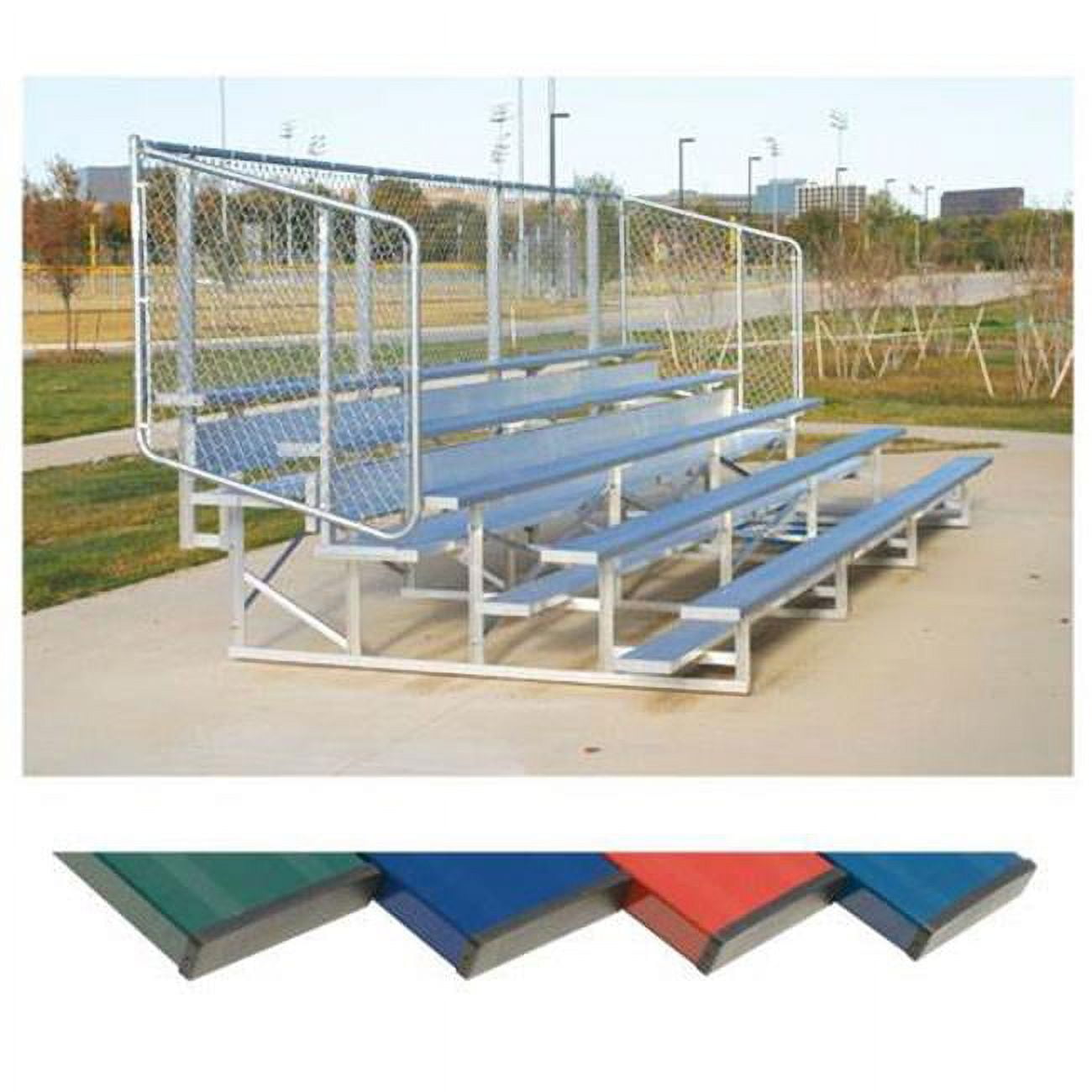 5 Row 21 ft. Powder Coated Bleachers - Blue - Walmart.com