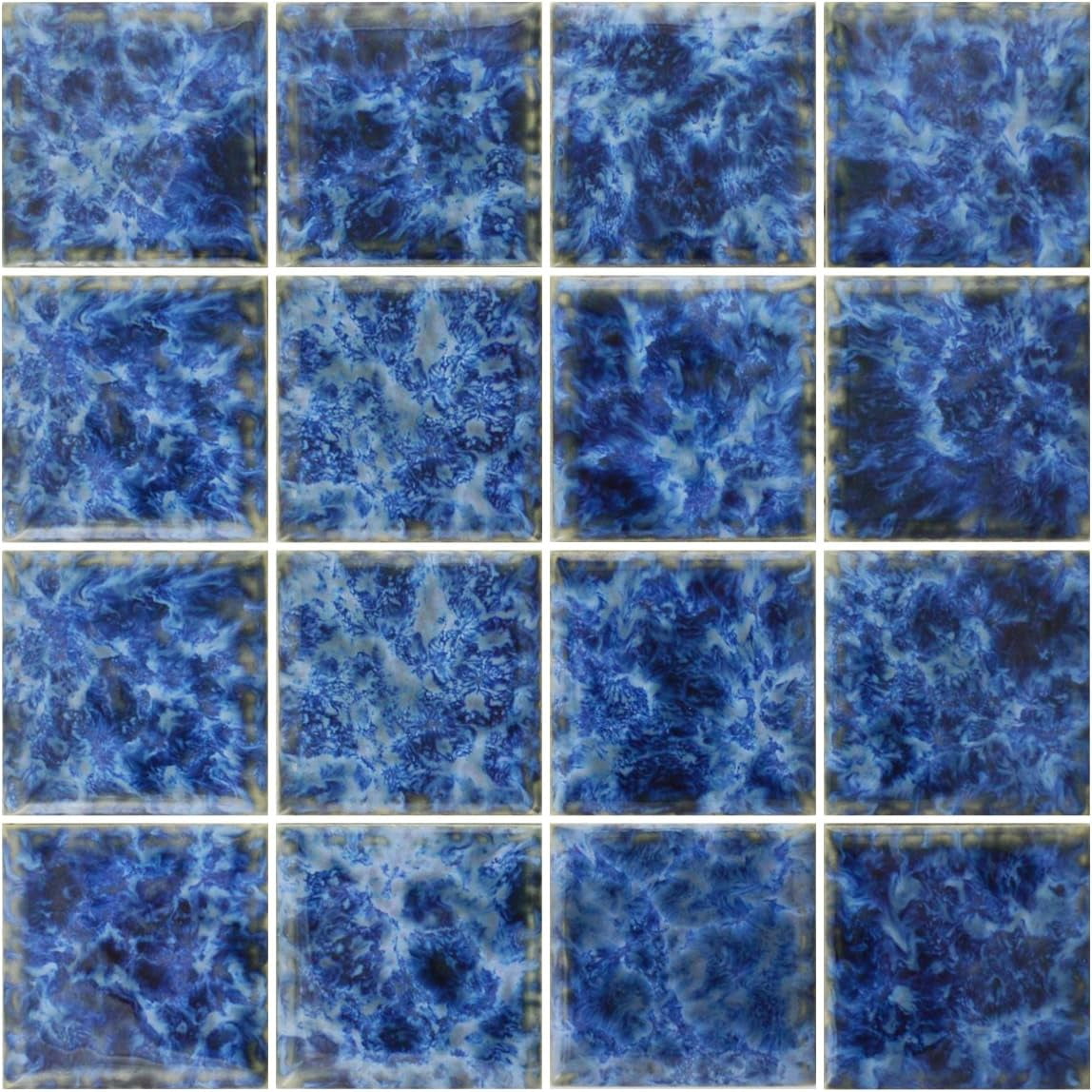 5 SF 3x3 Sea Blue Tile for Wall Spa Swimming Pool Shower Kitchen ...