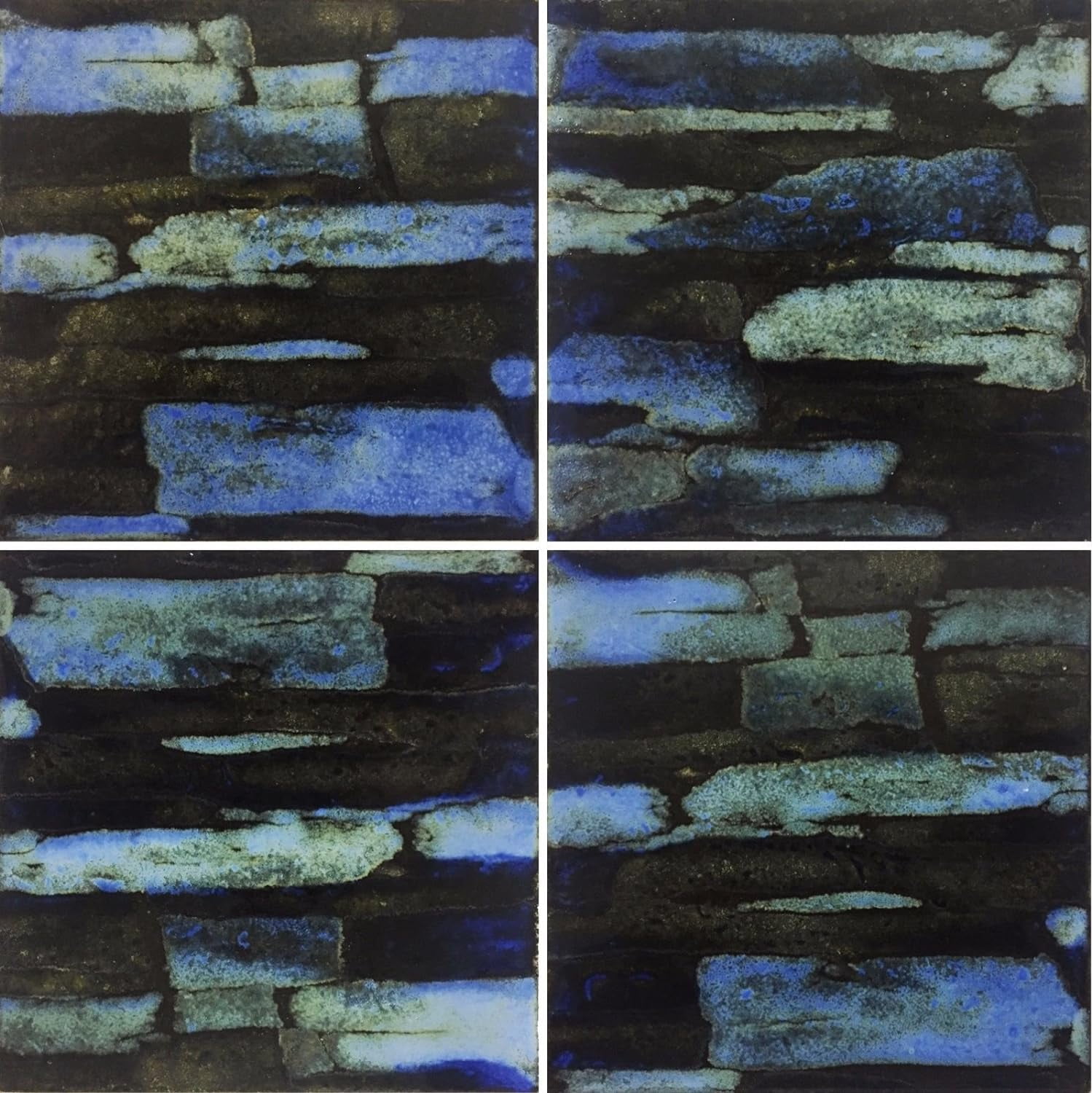 5 SF 6x6 Azurite Blue Stone Pattern Tile for Wall Spa Swimming Pool ...
