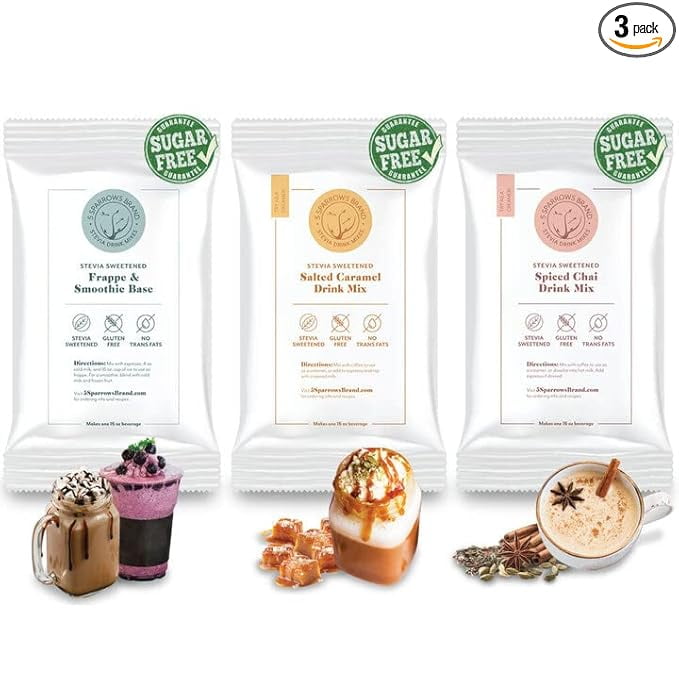5 SPARROWS Sugar-Free White Chocolate Flavored Drink Mix- Stevia, Keto ...