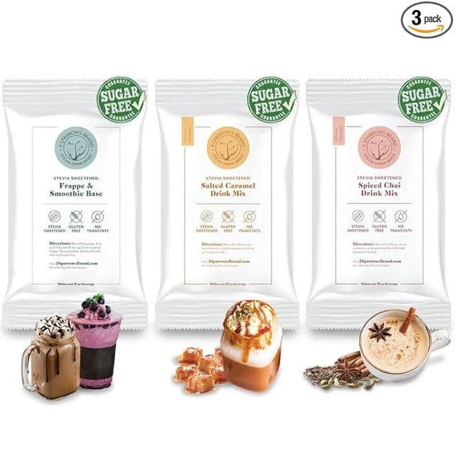 5 SPARROWS Sugar-Free White Chocolate Flavored Drink Mix- Stevia, Keto ...