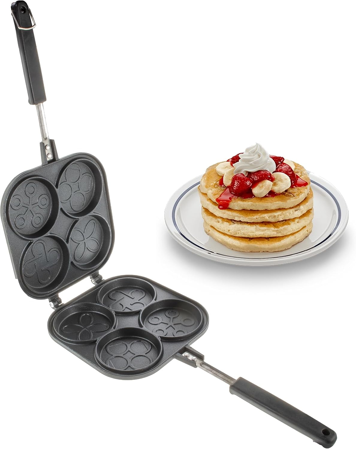 5 STAR SUPER DEALS Pancake Pan Maker Nonstick Double Sided w/ 4 Small ...