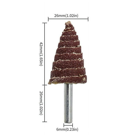 5× Sandpaper Tapered Cone Grinding Head Polishing Sanding for Wood ...