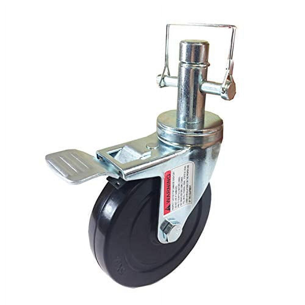 5" Scaffold Rolling Tower Caster 1 Inch Round stem Hard Rubber Wheel ...