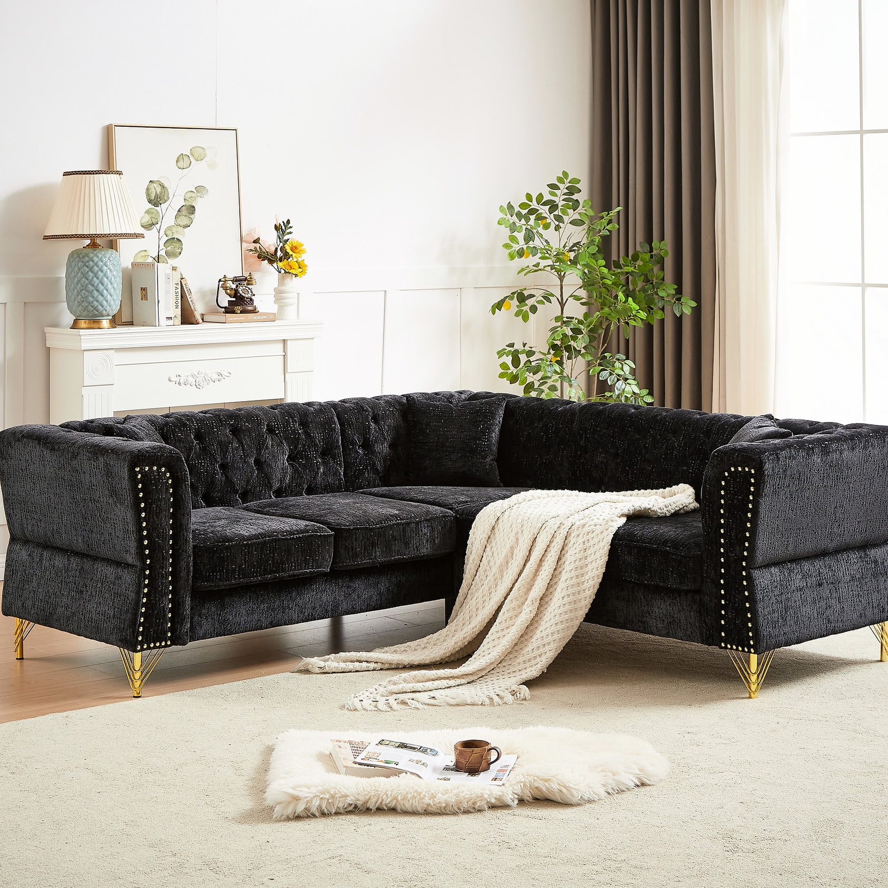 5-Seat Sofa - Metal Sofa Feet - Living Room Lounging - Sturdy and ...
