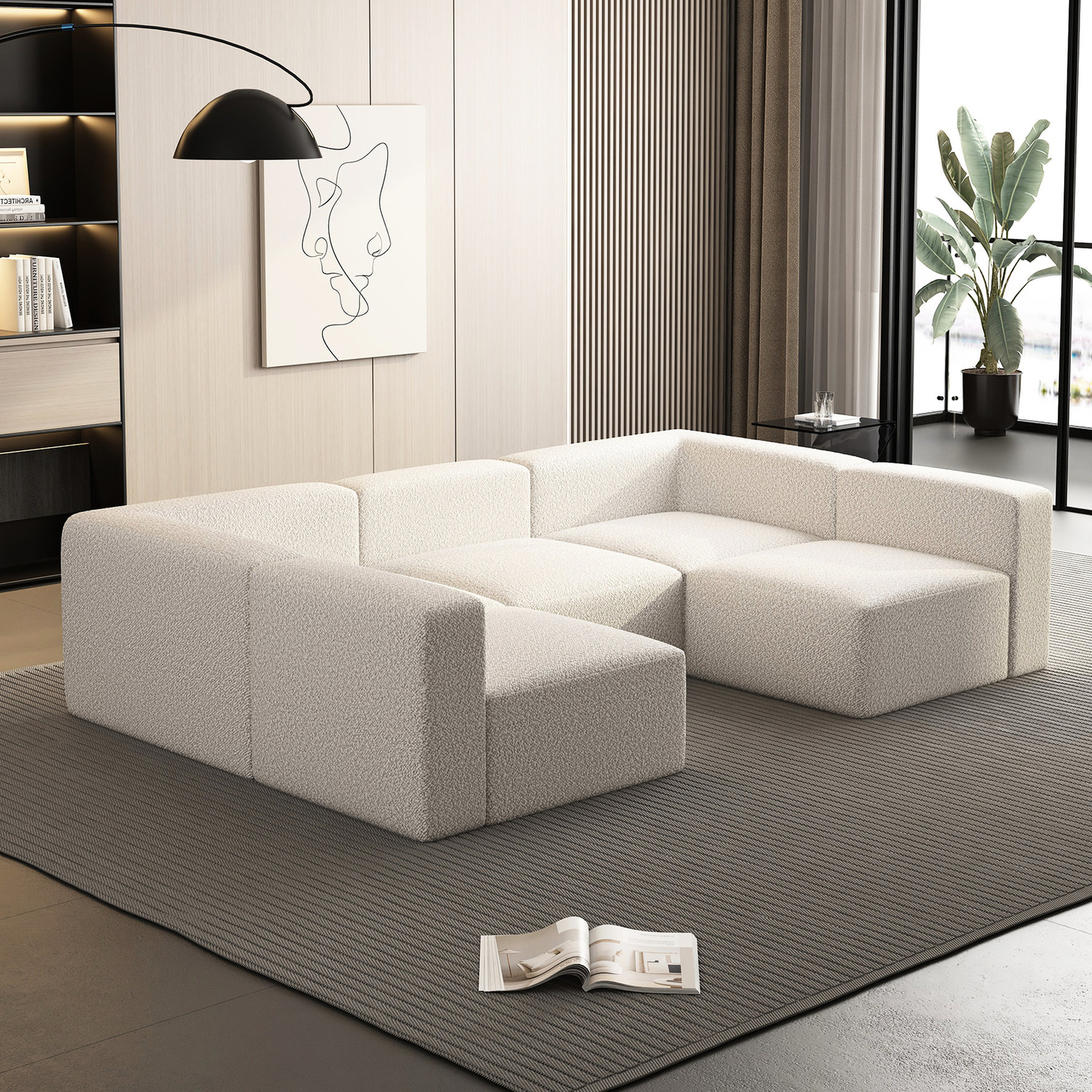 5 - Seat Sofa - Wear - resistant Yarn Fleece - Primary Living Zone ...