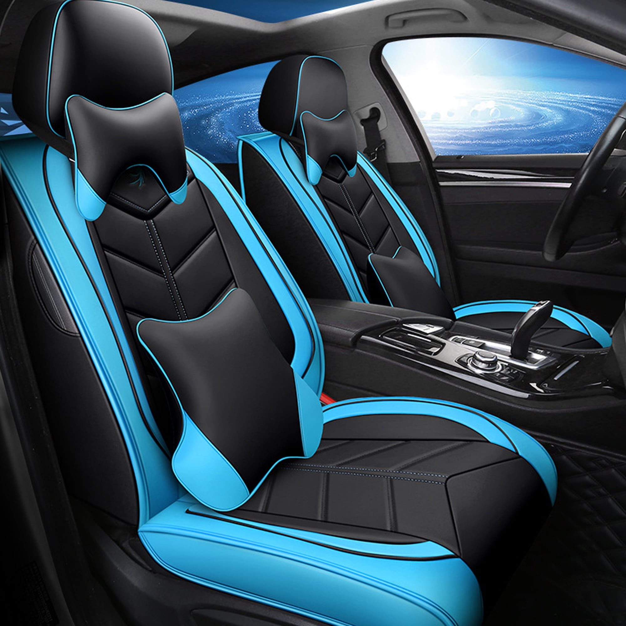 5-Seat Universal PU Leather Cushions Luxury Protectors Auto Seat Covers ...