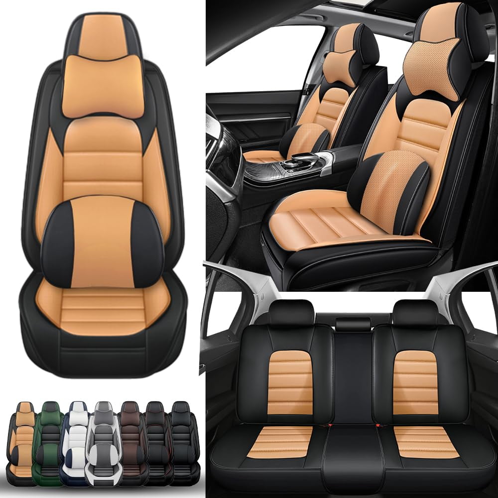 5-Seats Car Seat Covers for 95% Honda Models Leather Auto Vehicle Seat ...
