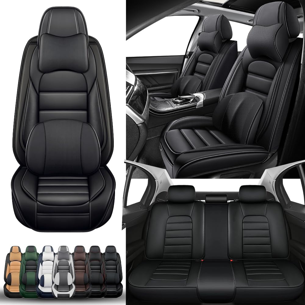 5-Seats Car Seat Covers for 95% Sabaru Models Leather Auto Vehicle Seat ...