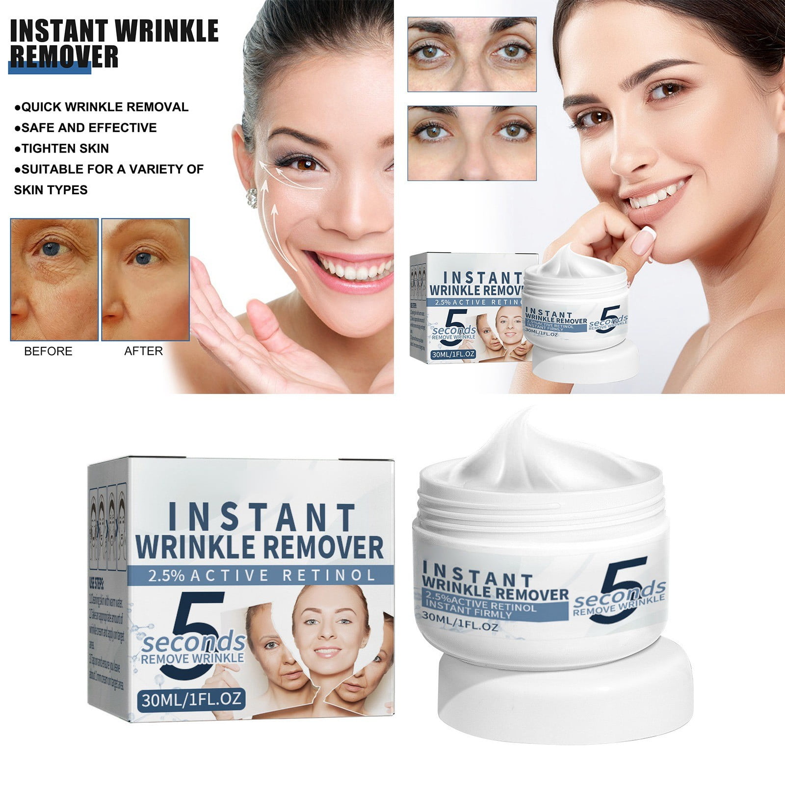 5 Second Wrinkle To Lighten Eye Swelling Reduce Wrinkles Moisturize And ...