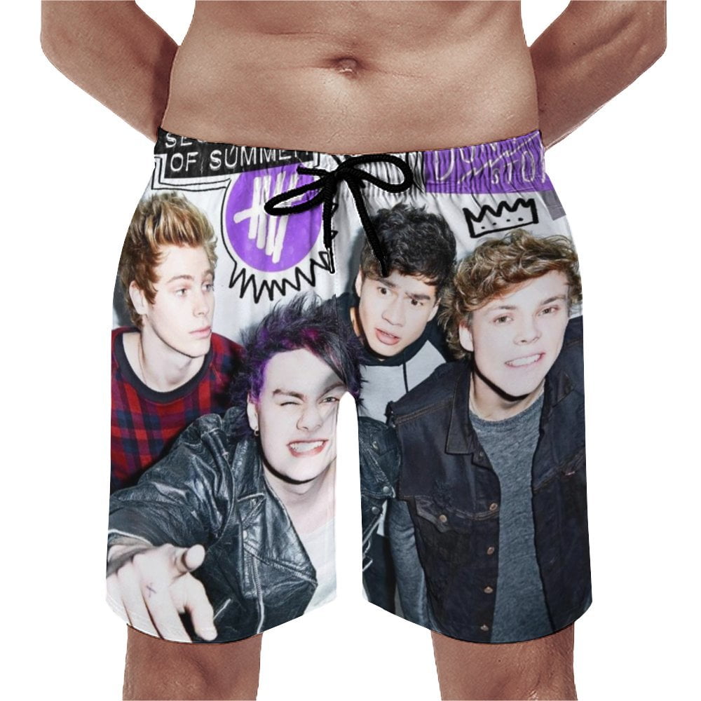 5 Seconds Of Summer Don't Stop Men's Swim Trunks Quick Dry Beach Board ...